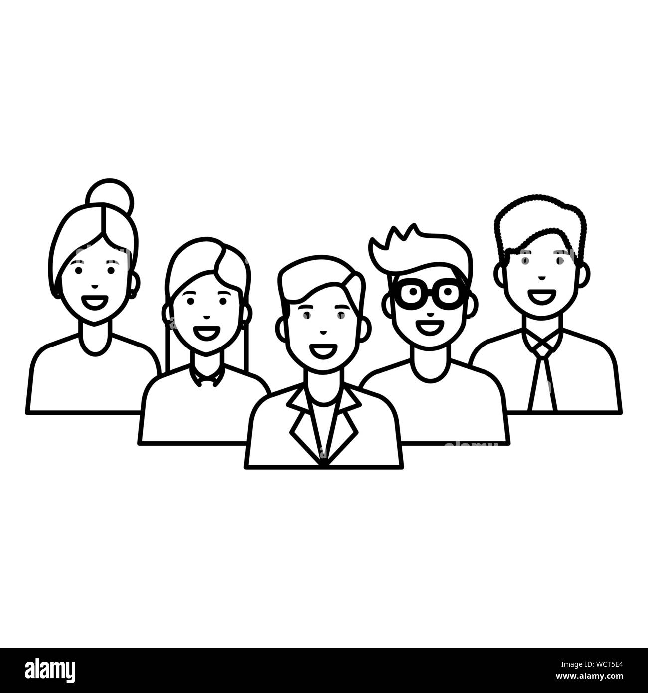 Positive men women in Black and White Stock Photos & Images - Alamy