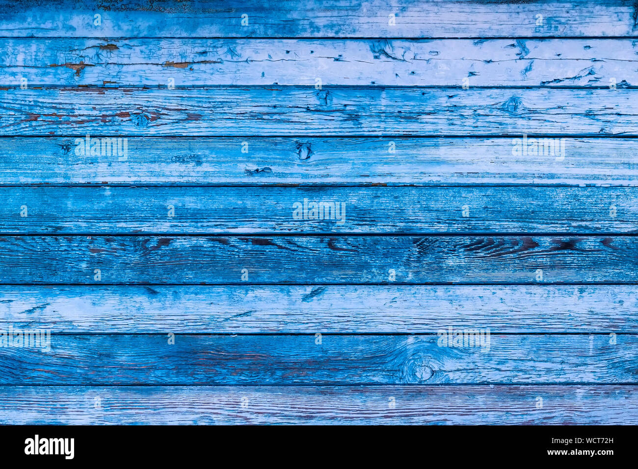 Blue texture of a board with peeling paint. Abstract background for ...