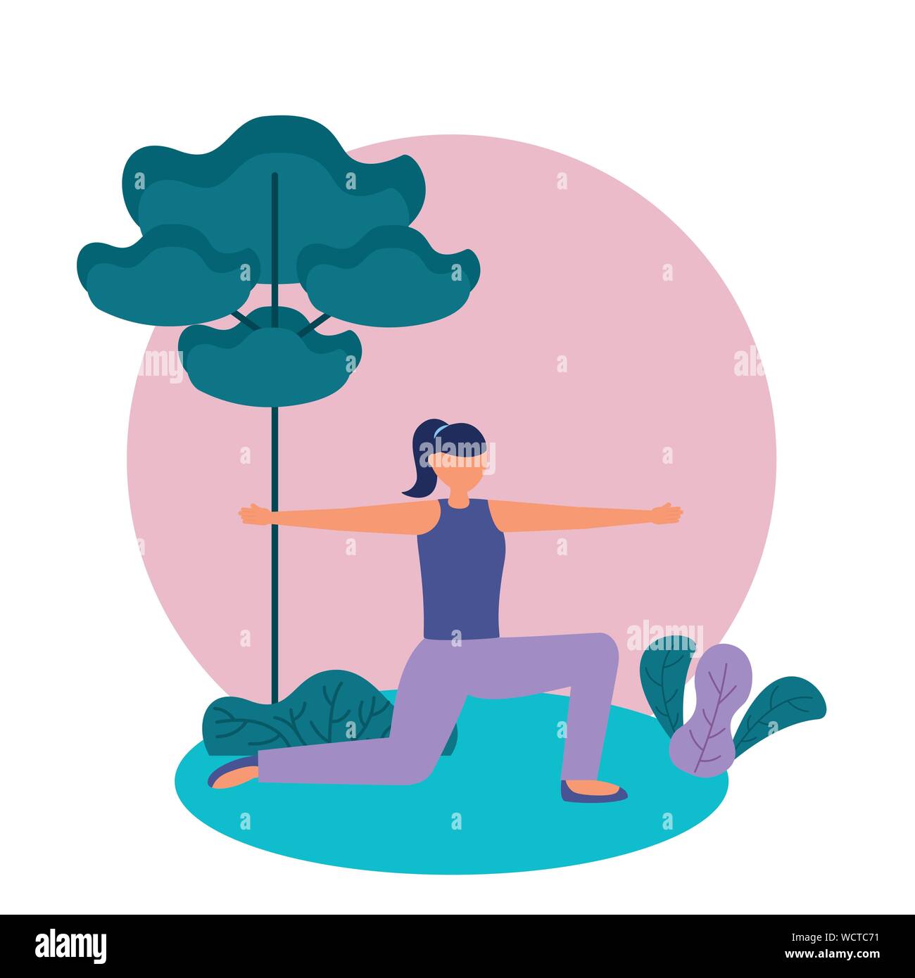 Girl Doing Yoga Pose Vector Design Stock Vector Image And Art Alamy