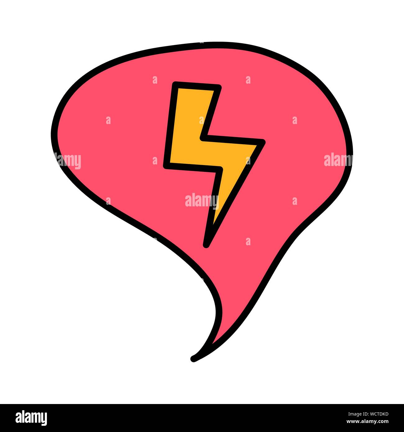 speech bubble message with power ray vector illustration design Stock ...