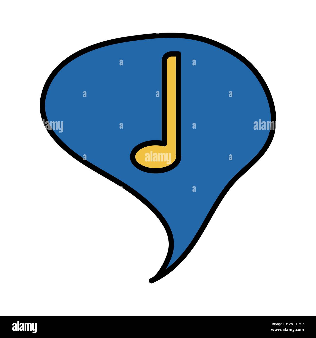 speech bubble with music note symbol vector illustration design Stock ...
