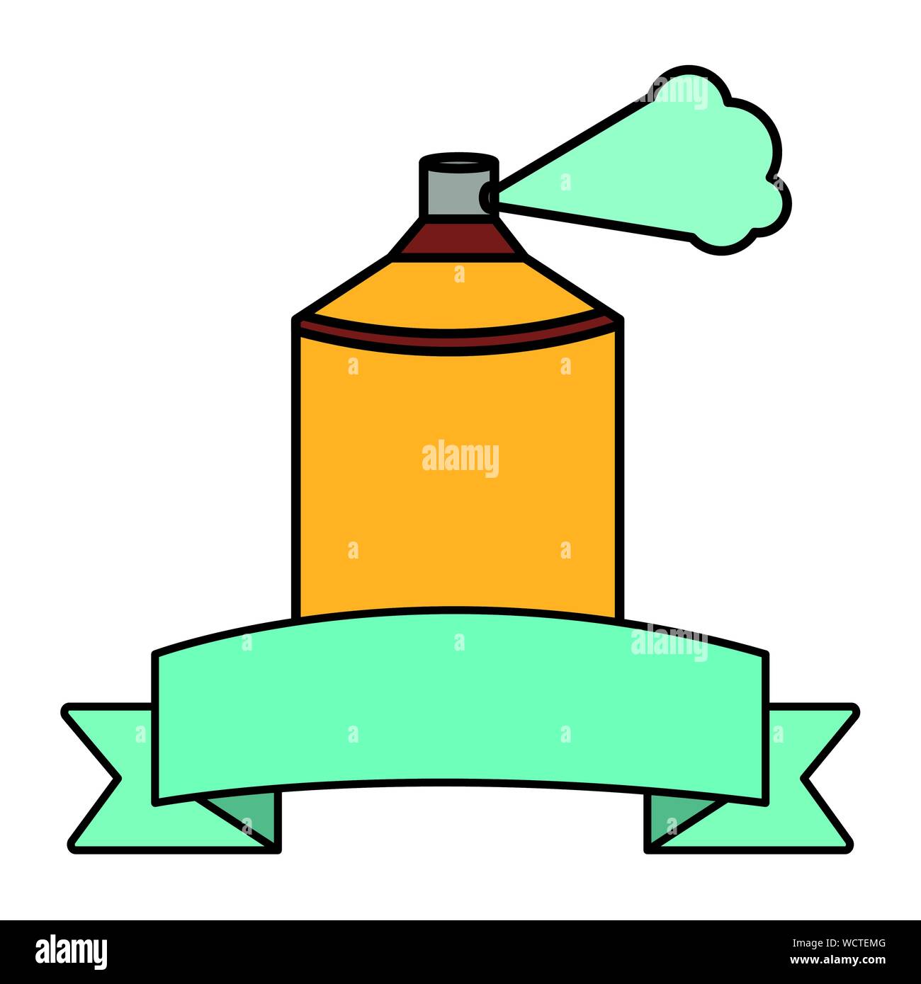 spray paint bottle with ribbon frame vector illustration design Stock ...