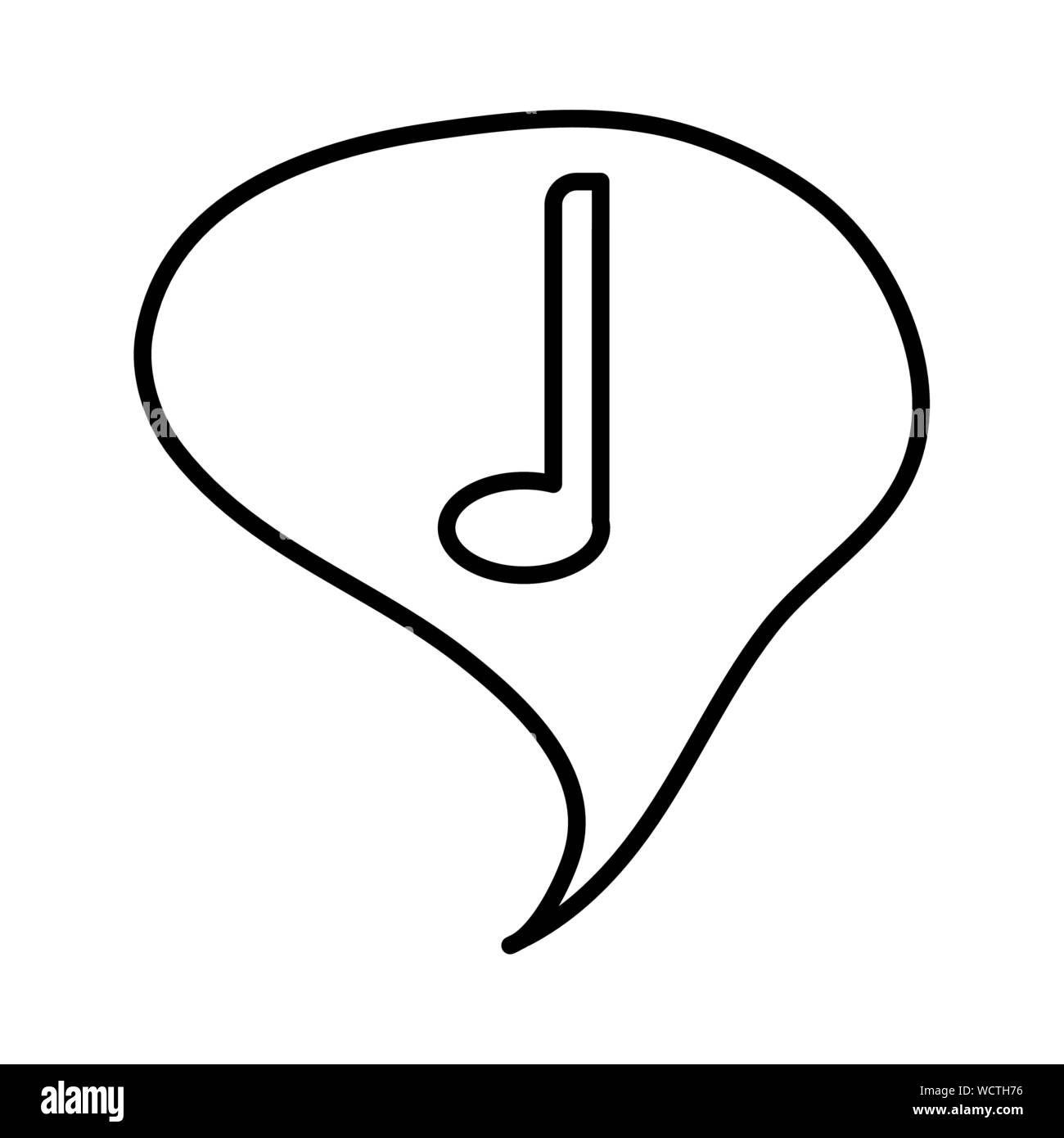 speech bubble with music note symbol vector illustration design Stock ...