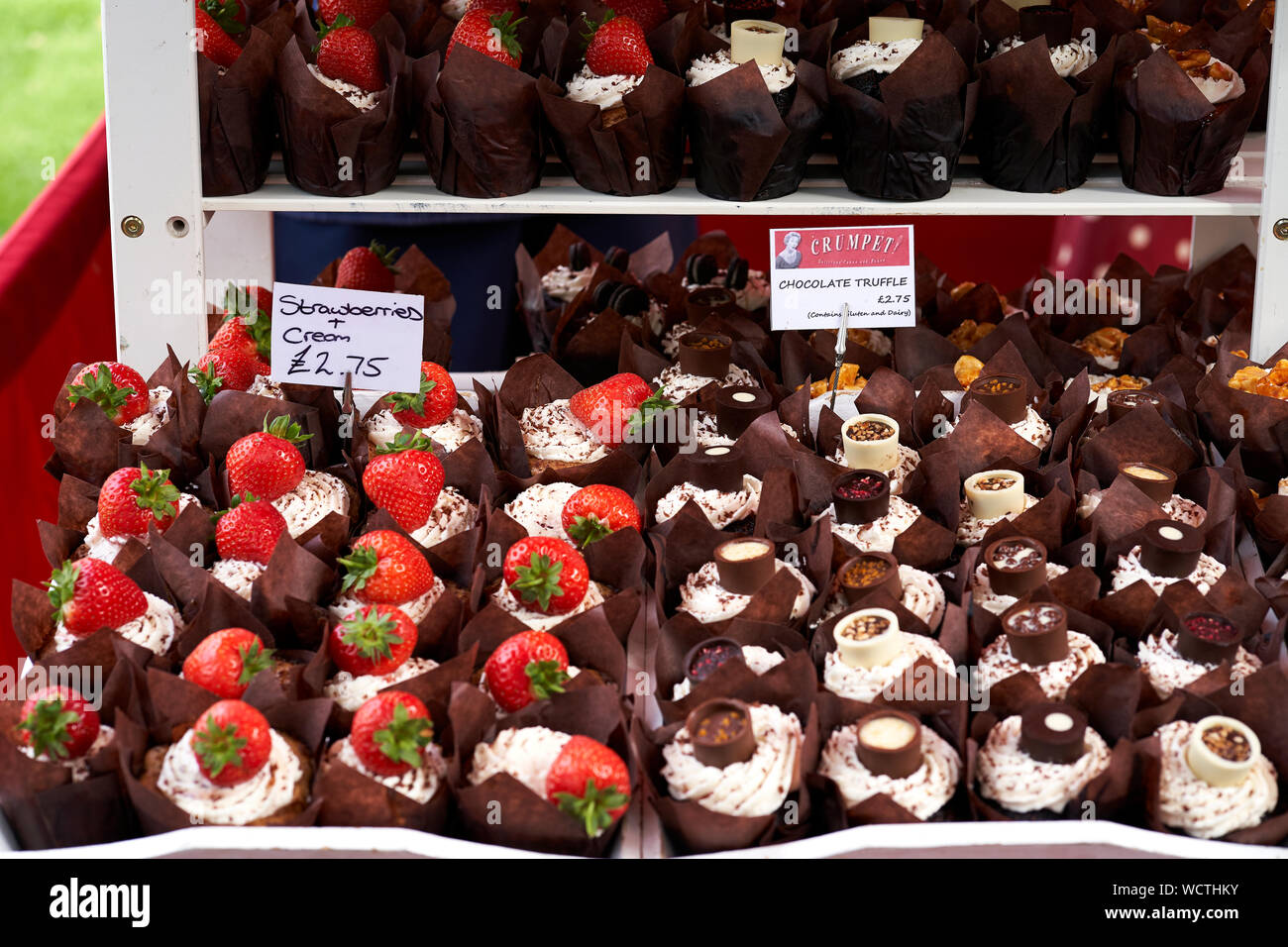 Photo of Strawberries & Cream and Rich Chocolate Truffle muffins at a ...
