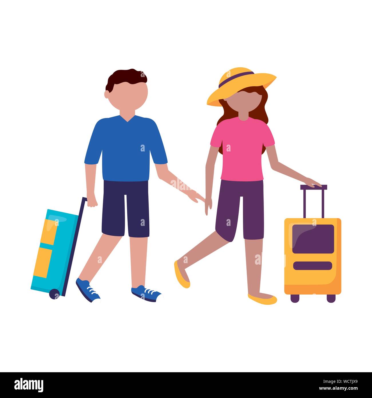Isolated traveler couple vector design Stock Vector Image & Art - Alamy