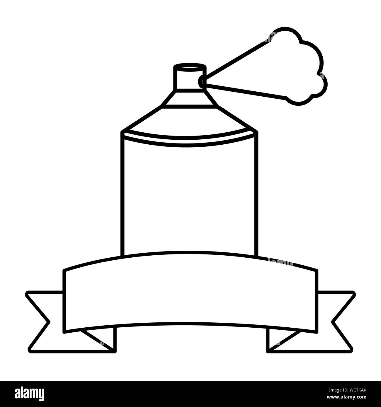 spray paint bottle with ribbon frame vector illustration design Stock ...