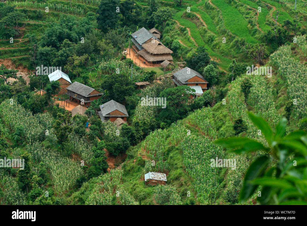 An ethnic magar village, in Ramkot, Tanahun, Nepal. 2010 Stock Photo ...