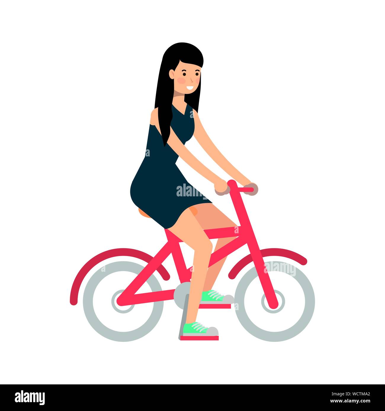 Woman riding bike vector design Stock Vector Image & Art - Alamy