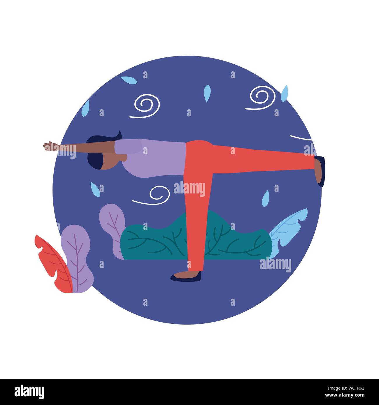 Girl Doing Yoga Pose Vector Design Stock Vector Image And Art Alamy