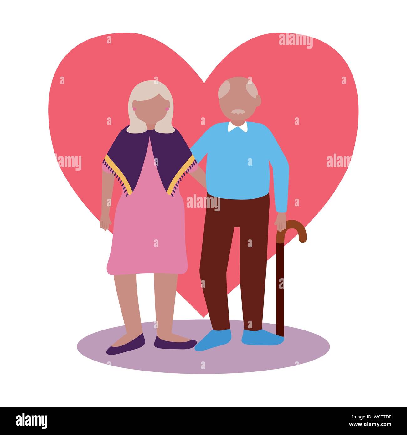 Grandmother And Grandfather Cartoon Vector Design Stock Vector Image