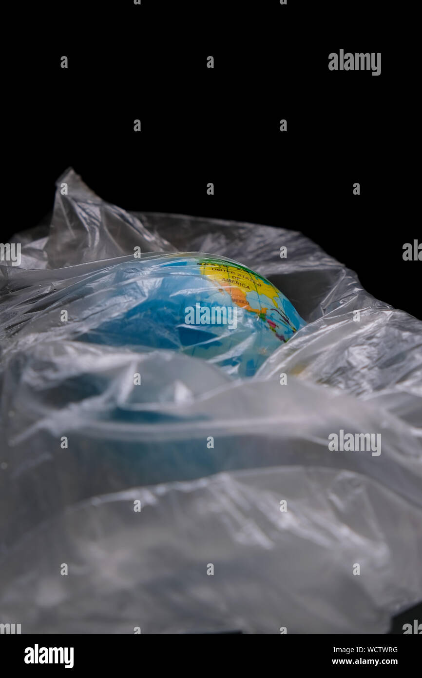 The globe covered in plastic Stock Photo - Alamy