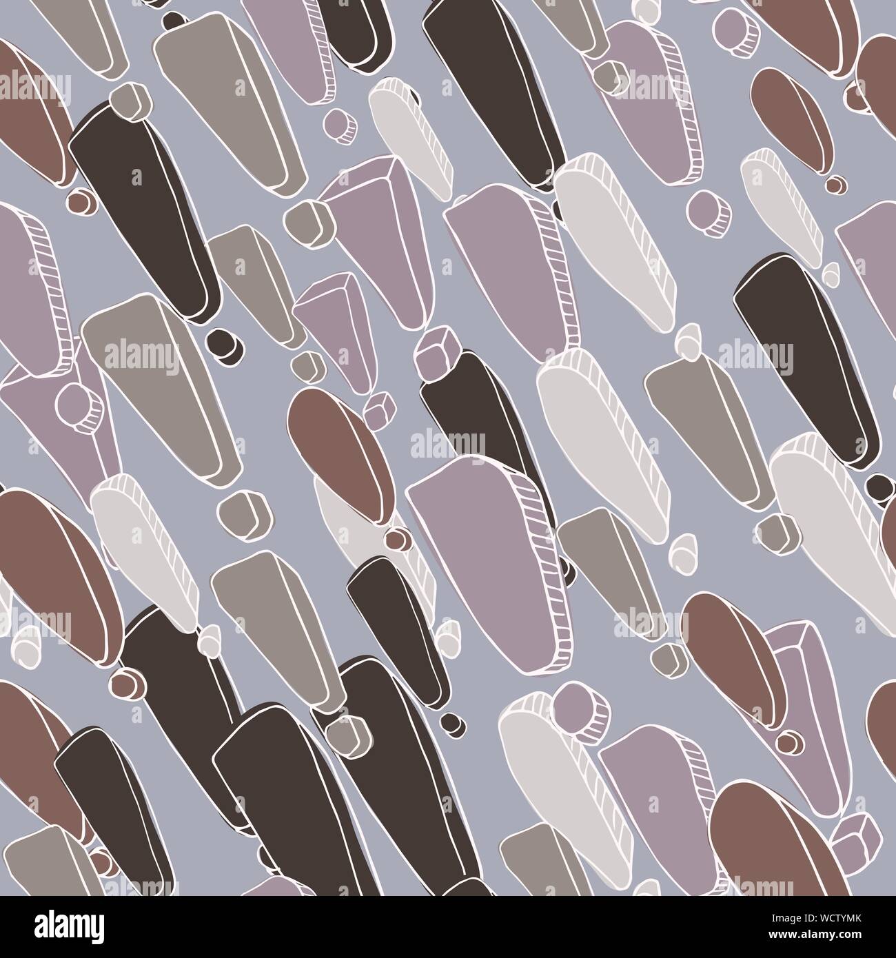 Seamless pattern with hand drawn exclamation marks. Cartoon exclamation ...