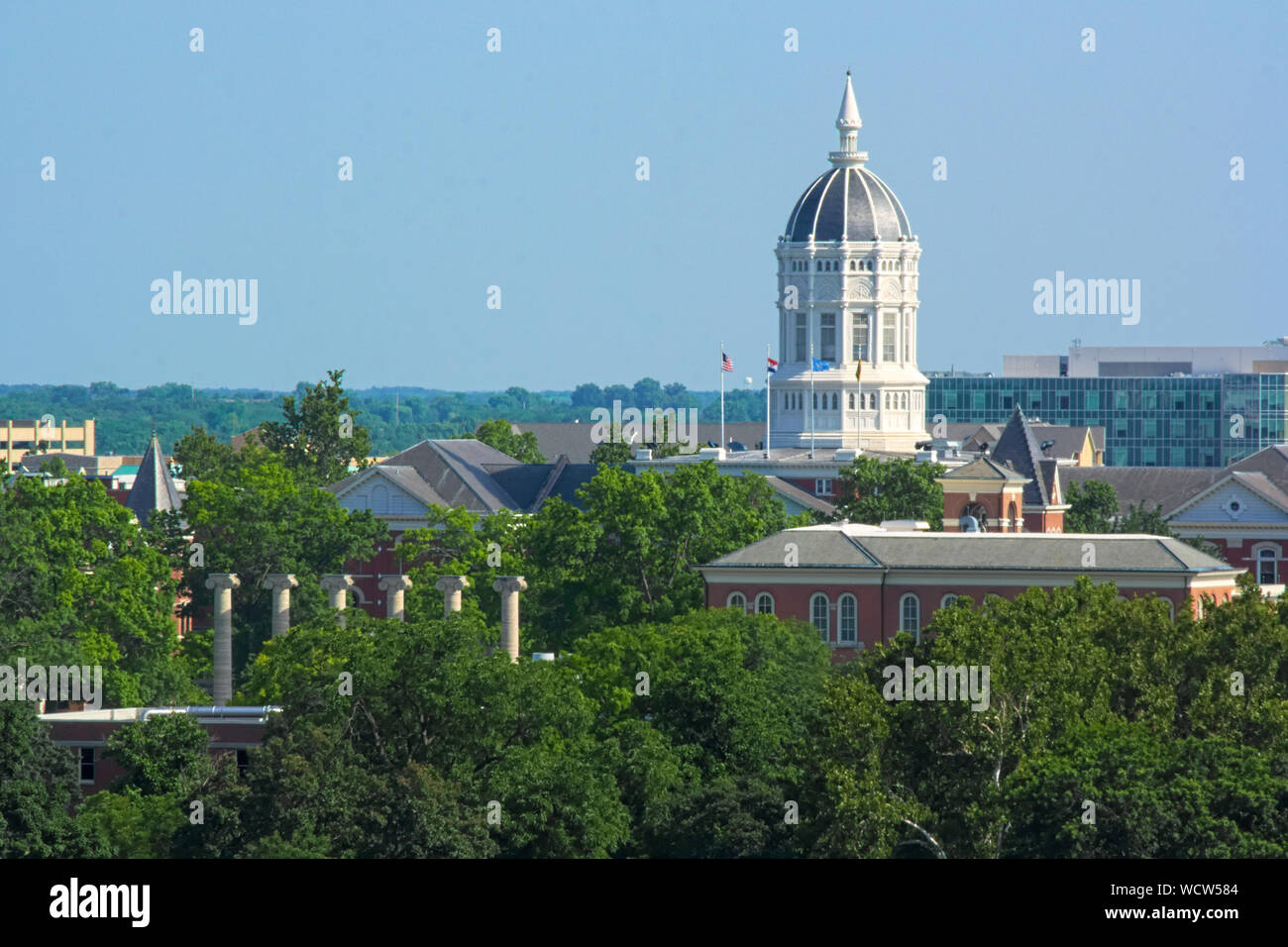 University of Missouri, Columbia, USA. Campus with Jesse Hall and the ...