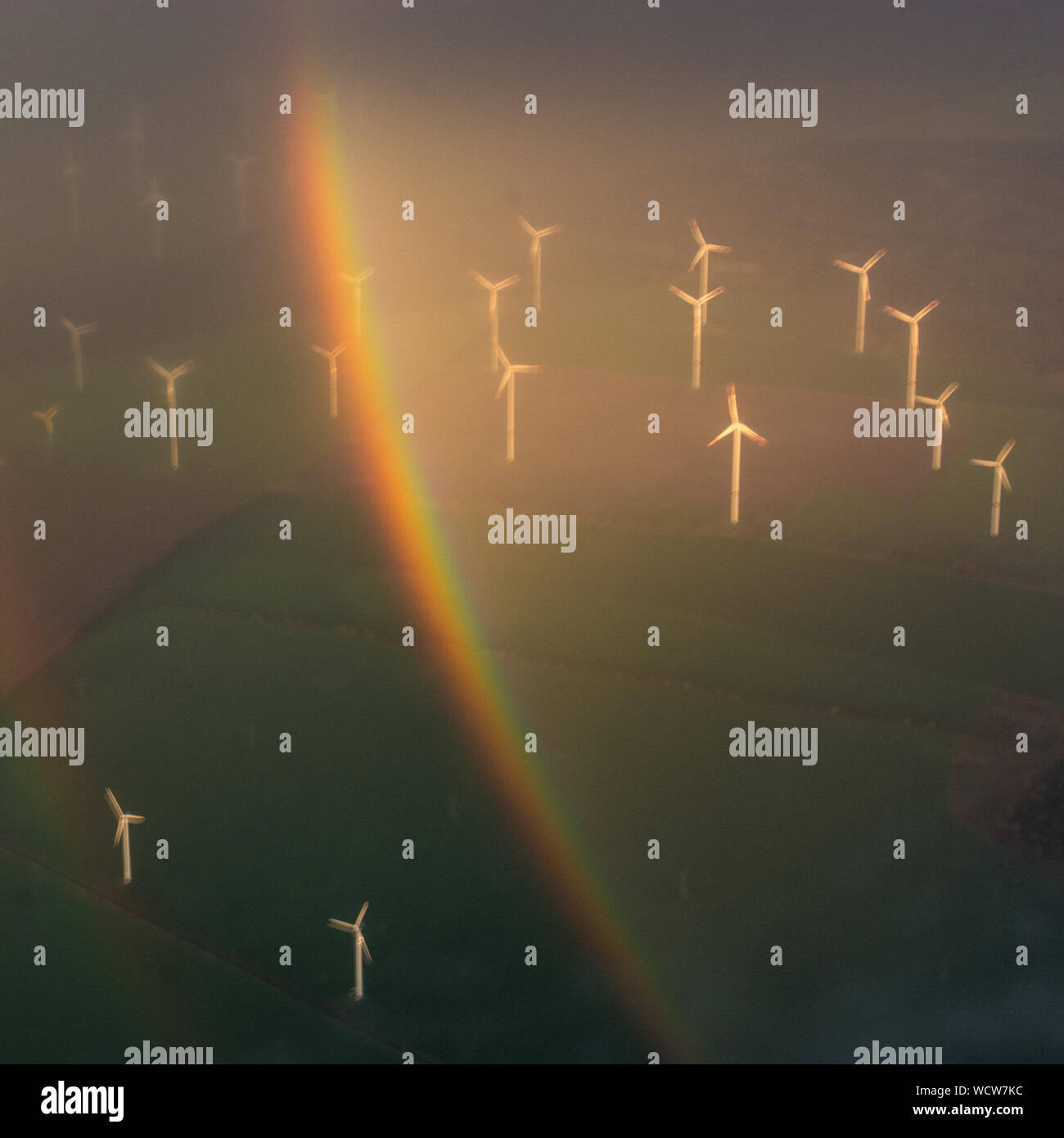 Wind turbine with rainbow High Resolution Stock Photography and Images ...