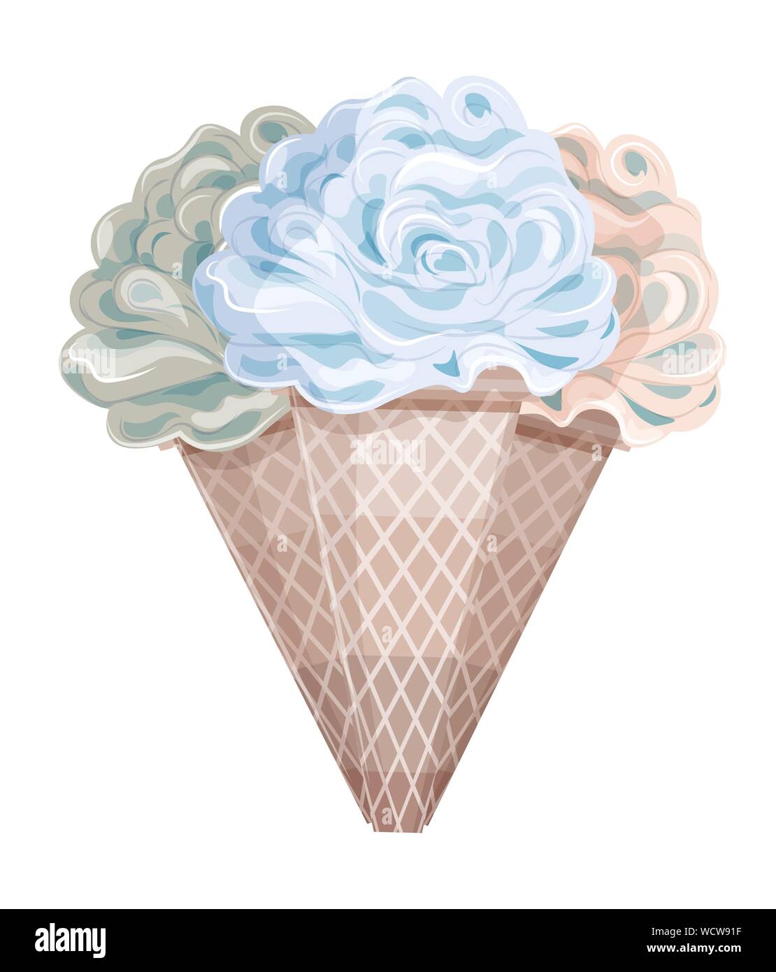 3 isolated color frozen ice creams, vector graphics Stock Vector Image ...