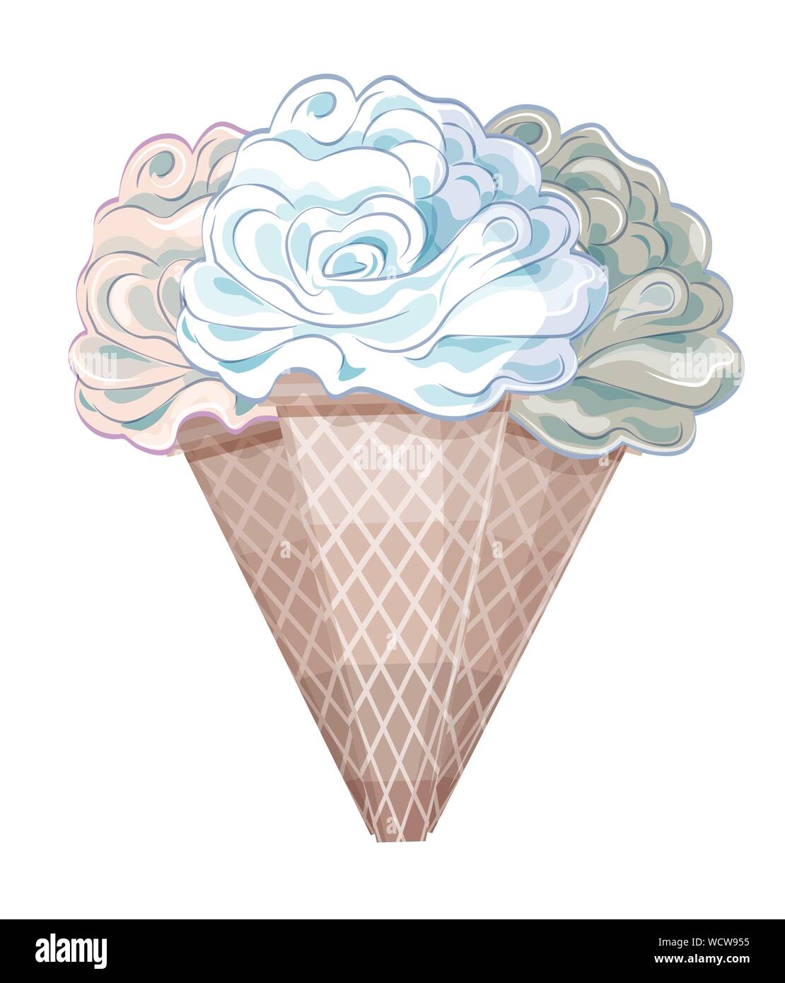 3 isolated color frozen ice creams, vector graphics Stock Vector Image ...