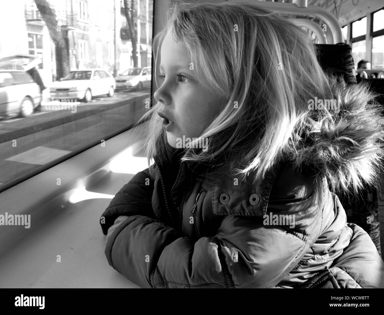 Bus front window Black and White Stock Photos & Images - Alamy