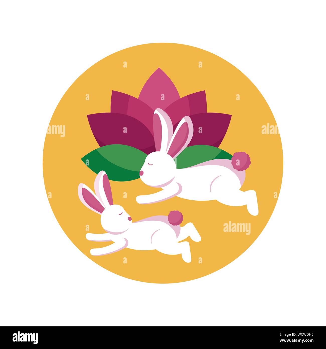 Rabbits of mid autumn festival vector design Stock Vector Image & Art ...