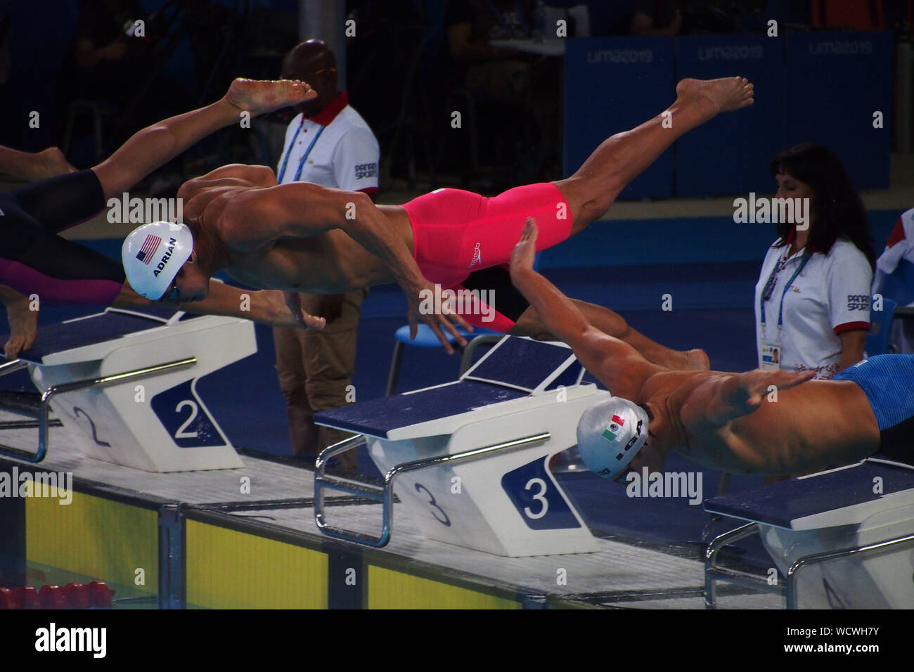 Swimming; Nathan Adrian from USA in action at the Lima 2019 Pan ...