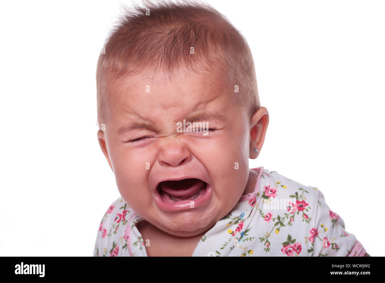 Crying baby white background hi-res stock photography and images - Alamy