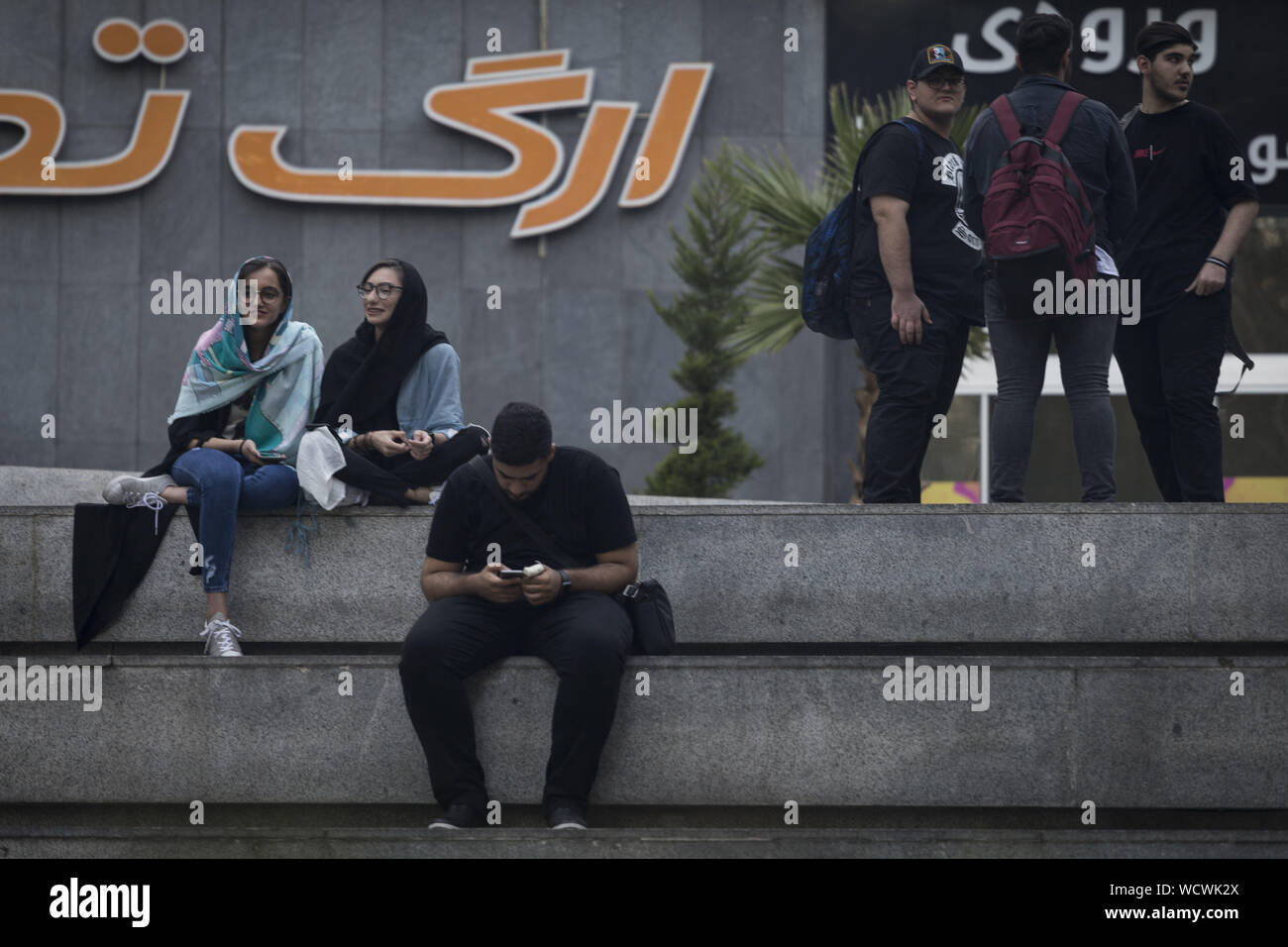 Tehran, Tehran, Iran. 28th Aug, 2019. Young people spend their time at ...