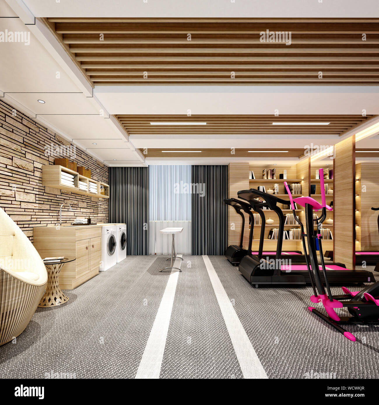 3d render of fitness gym room Stock Photo - Alamy