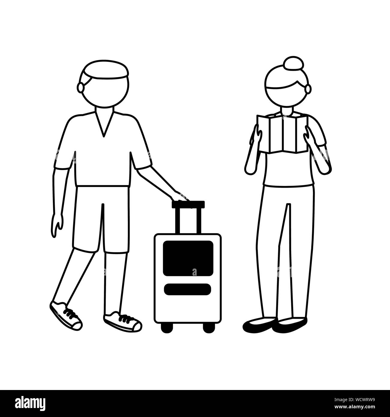 Isolated traveler couple vector design Stock Vector Image & Art - Alamy