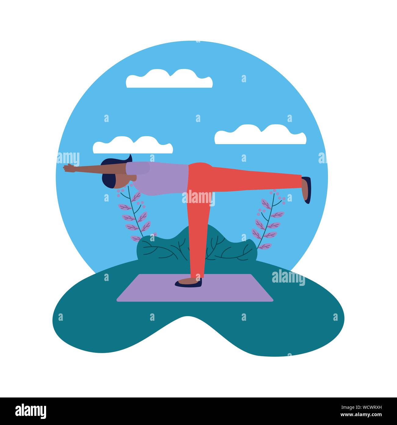 Girl doing yoga pose vector design Stock Vector Image & Art - Alamy
