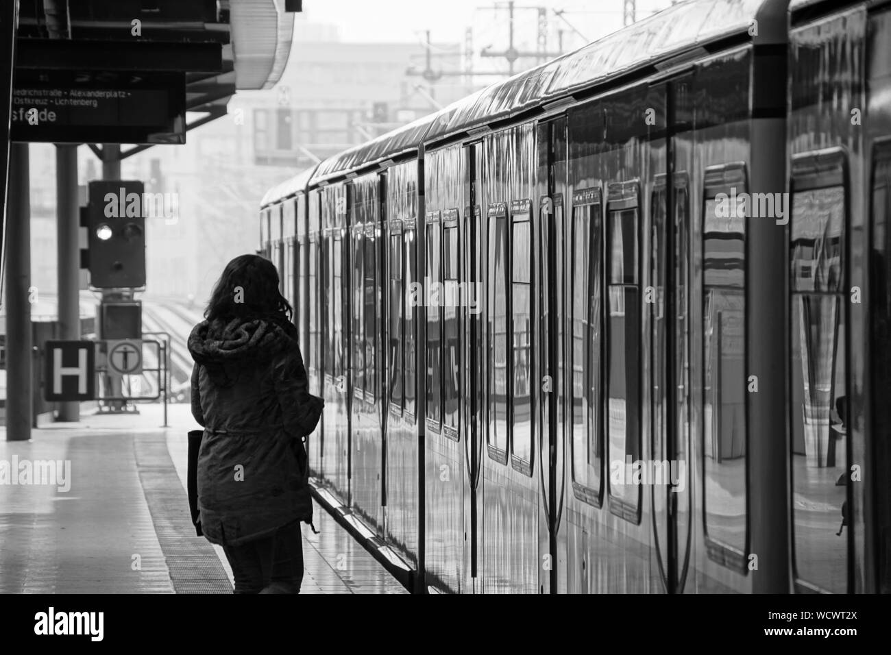 Waiting the train hi-res stock photography and images - Alamy