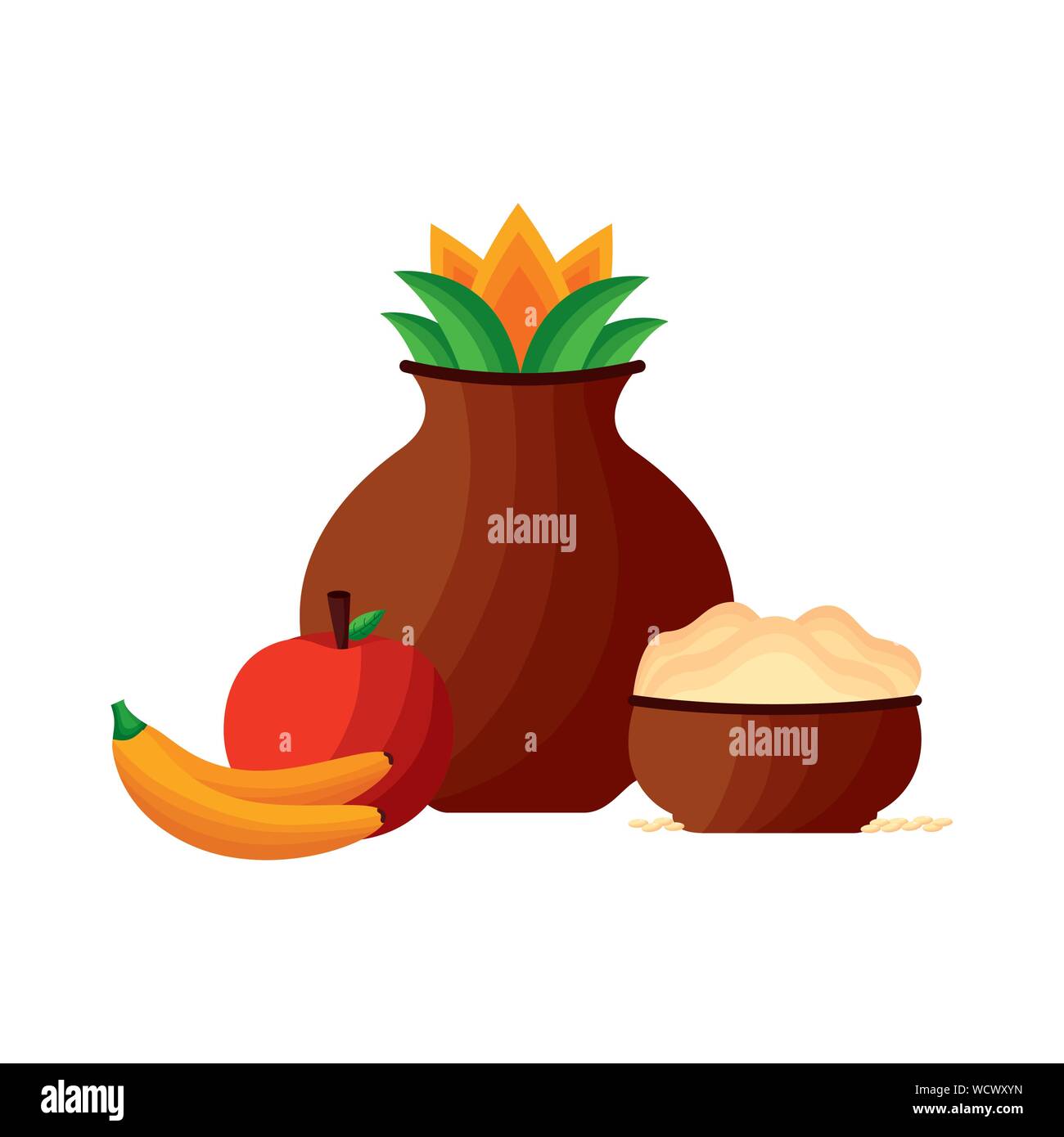 Clay pot of onam celebration design Stock Vector Image & Art - Alamy