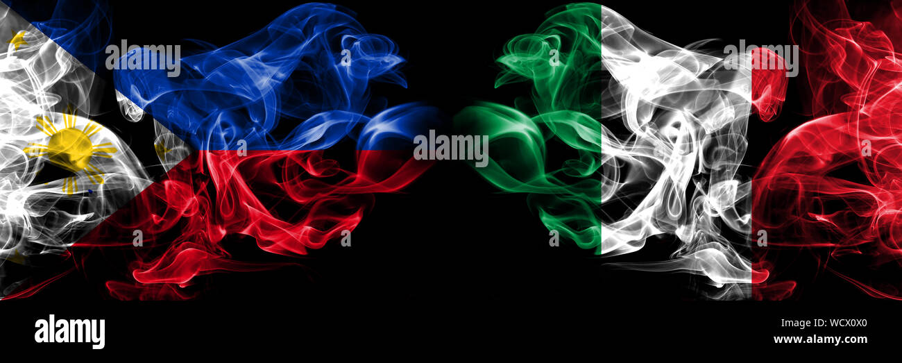 Philippines, Philippine, Italy, Italian smoky mystical flags placed ...
