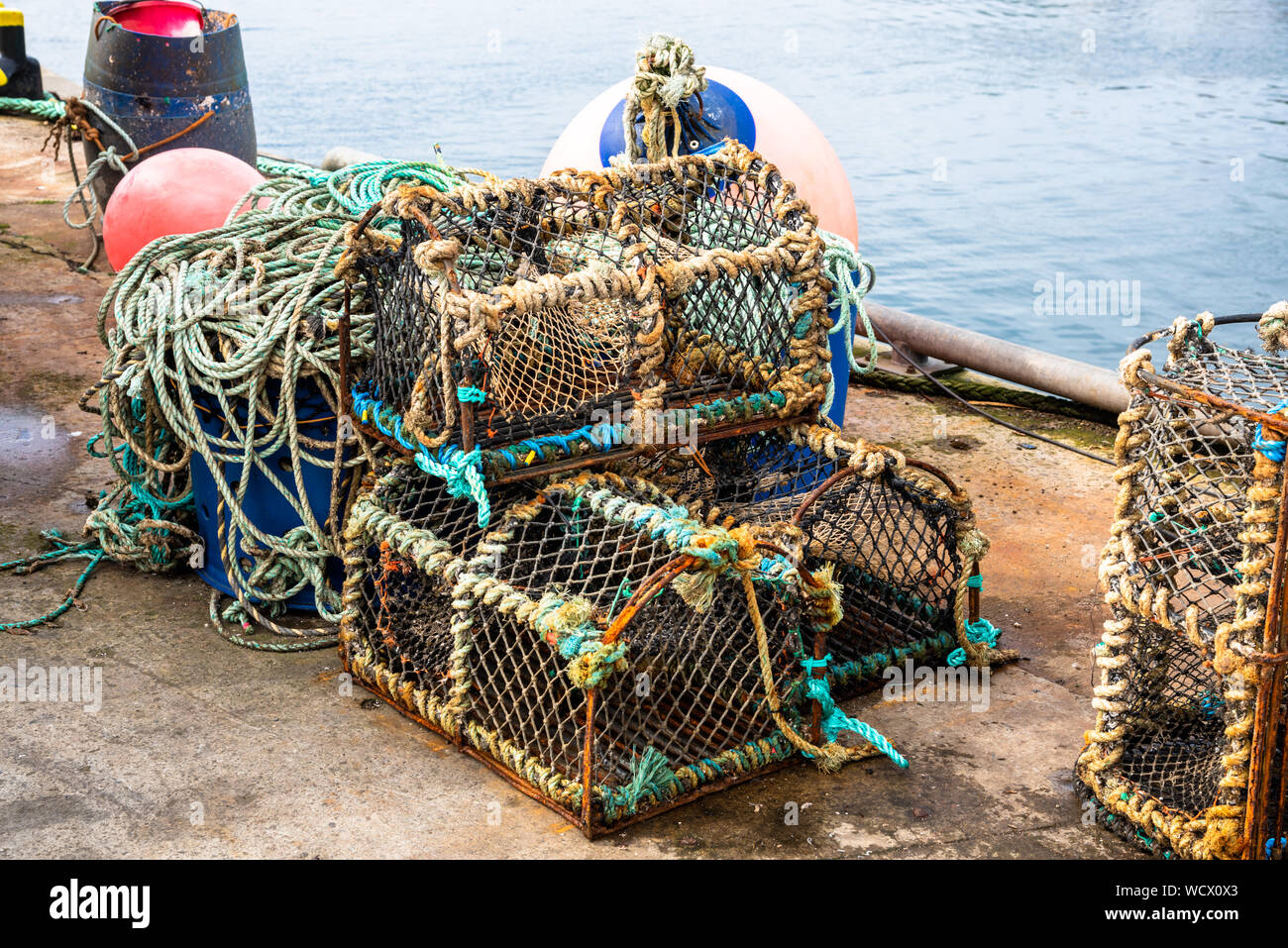 Old lobster pots hi-res stock photography and images - Alamy