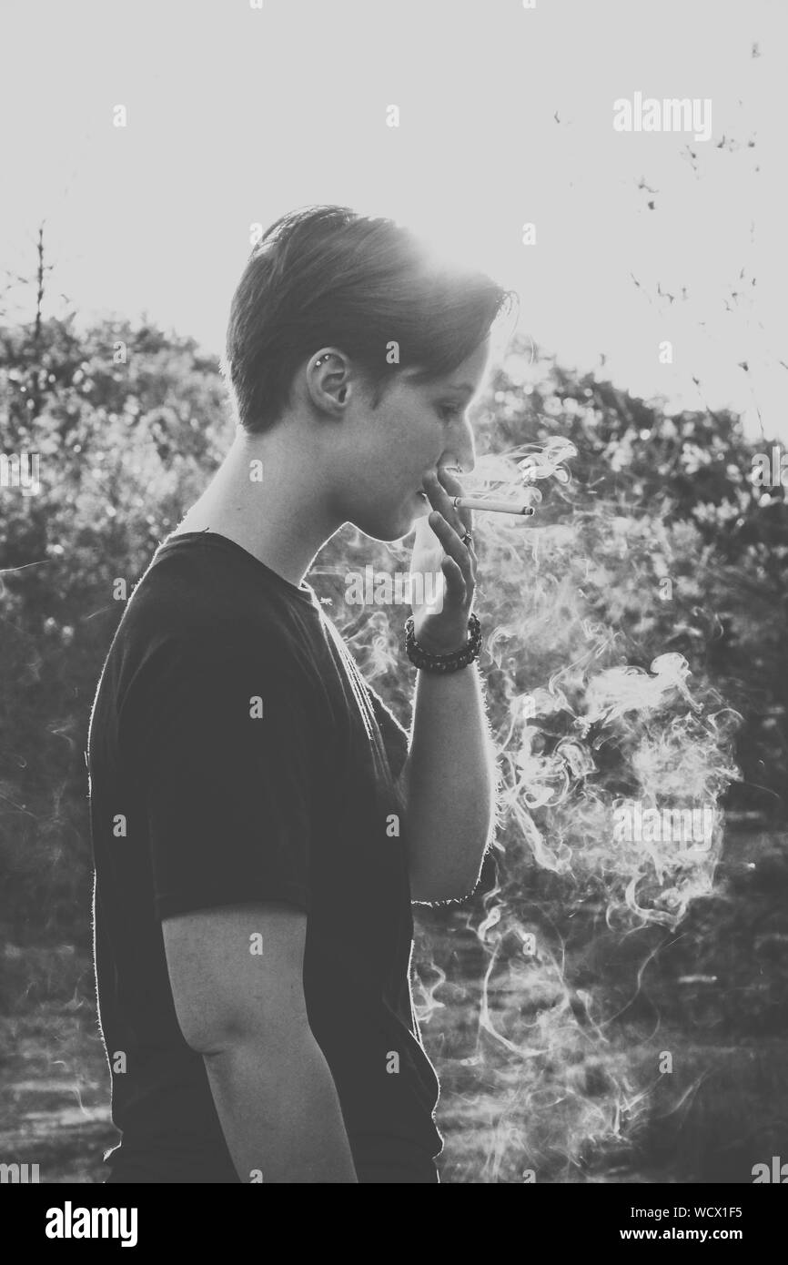 Woman Smoking Side View High Resolution Stock Photography and Images ...