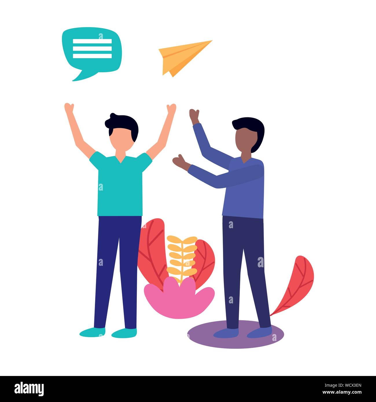 Avatar men with teamwork icon vector design Stock Vector Image & Art ...