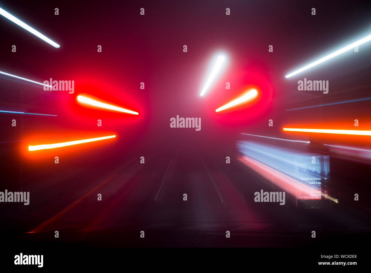 toronto city night scene in residential neighbourhood under long ...