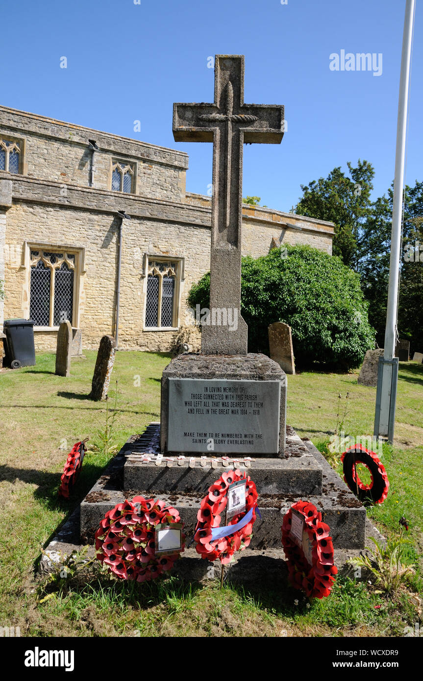 War Memorial, Podington, Bedfordshire Stock Photo - Alamy