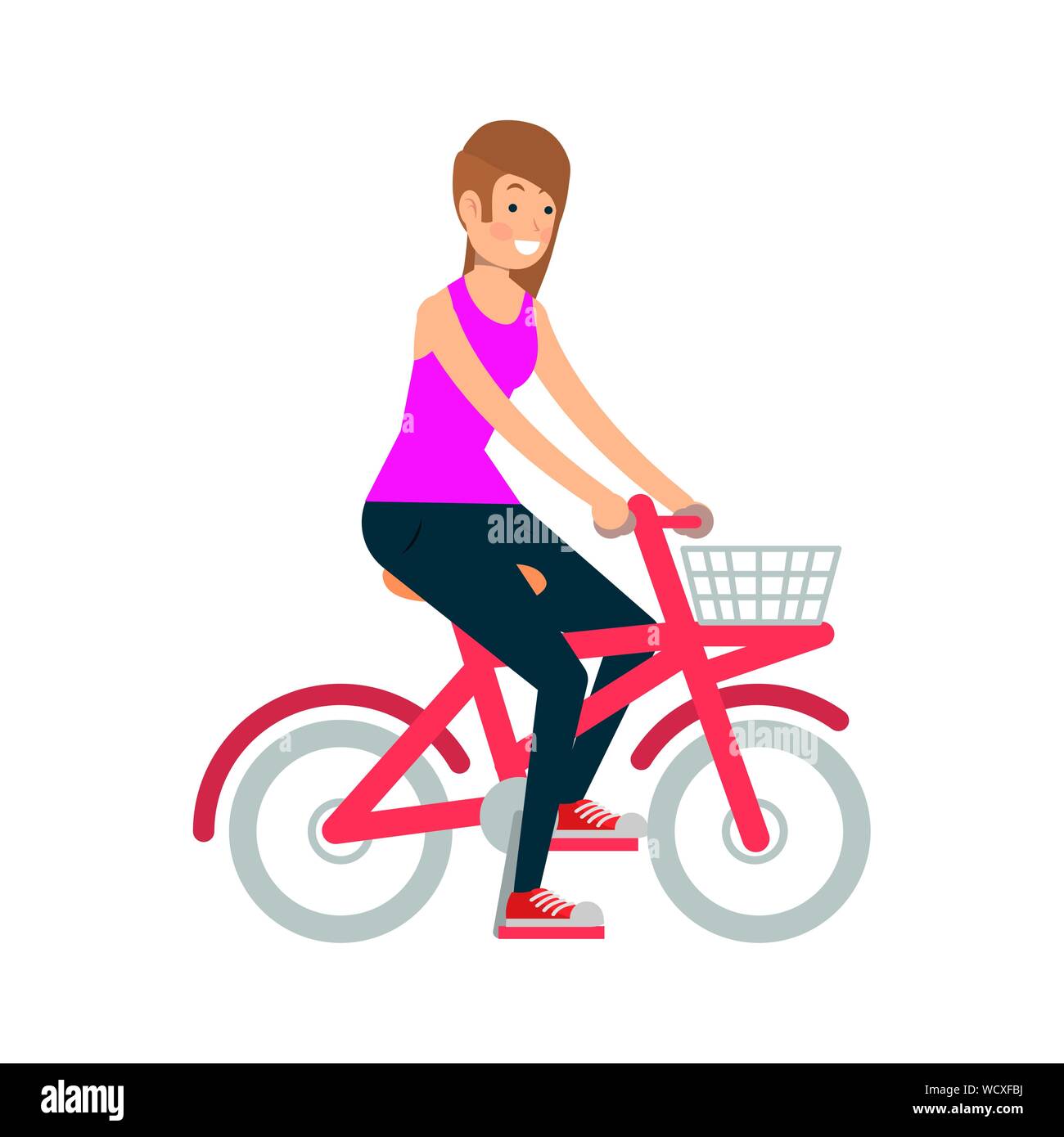 Woman riding bike vector design Stock Vector Image & Art - Alamy