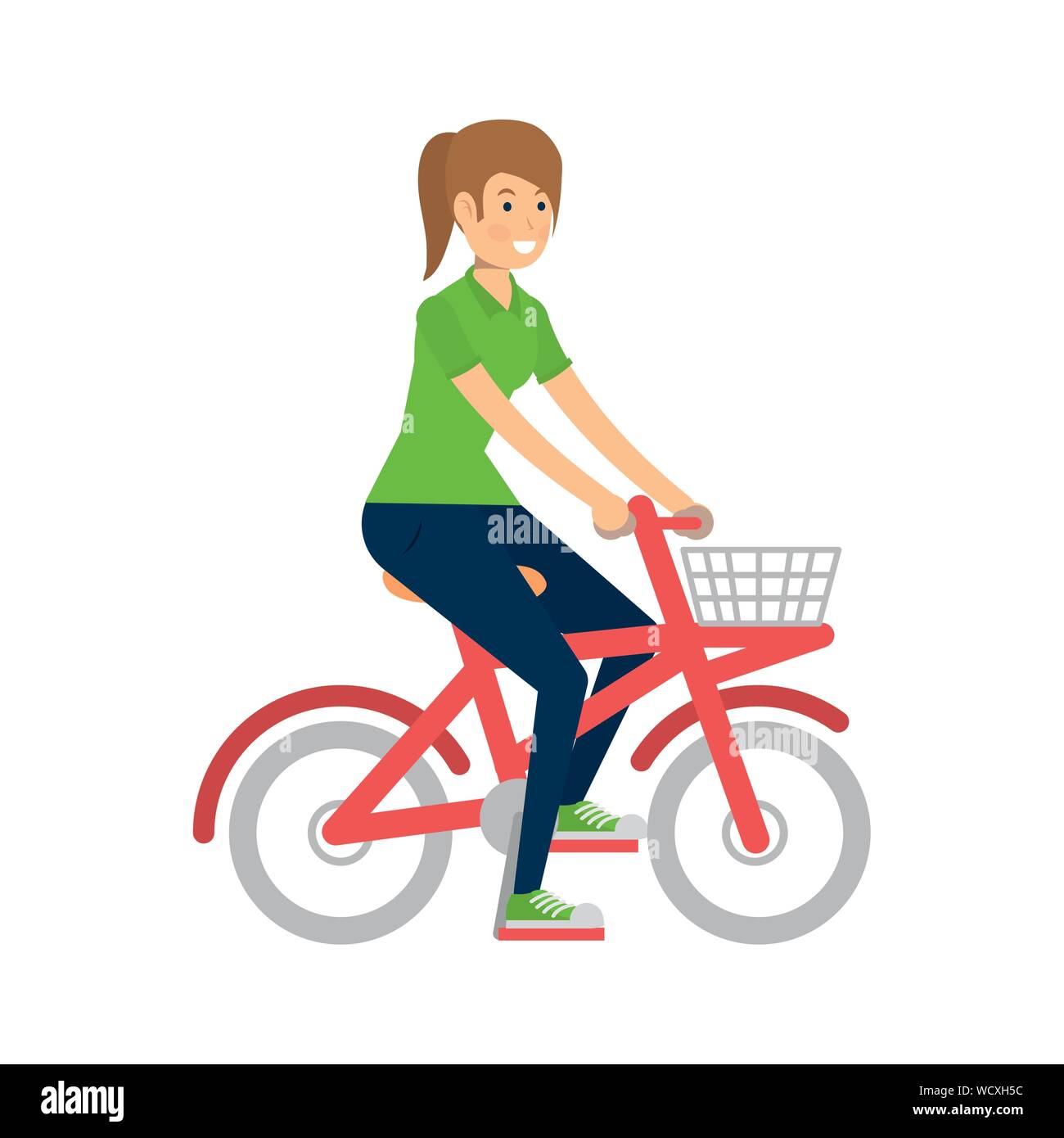 Woman riding bike vector design Stock Vector Image & Art - Alamy