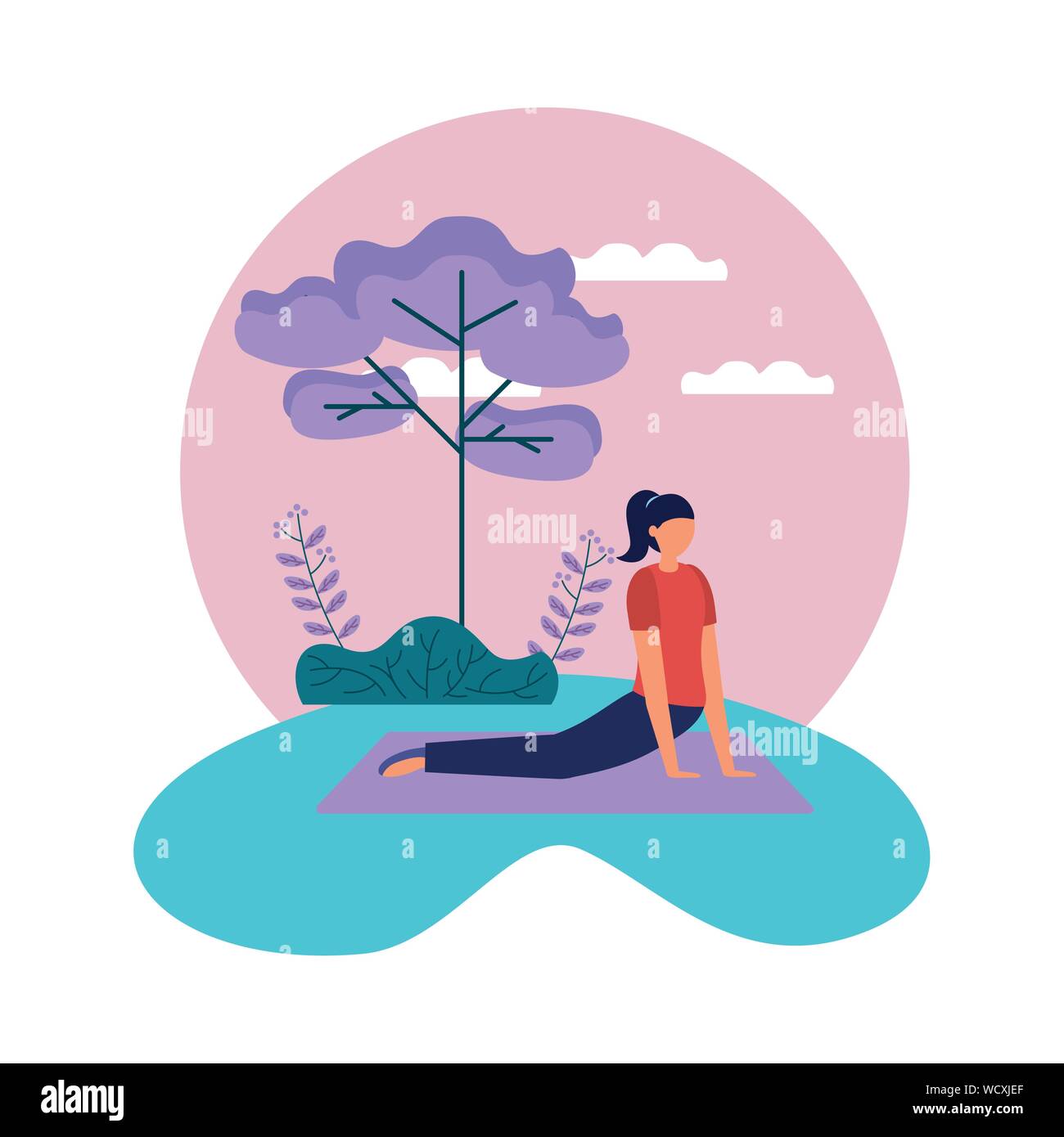 Girl doing yoga pose vector design Stock Vector Image & Art - Alamy