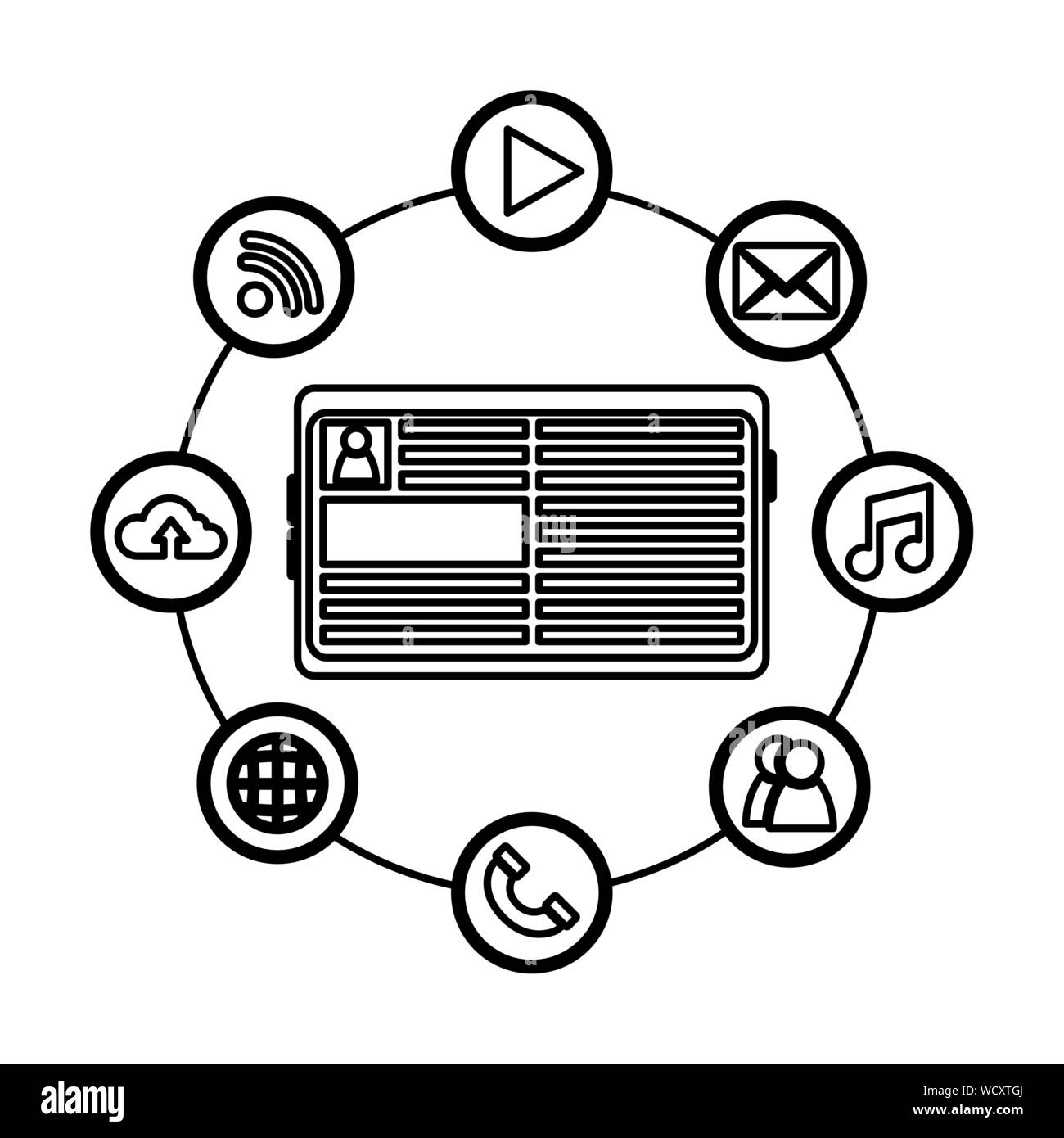 Social media and multimedia vector design Stock Vector Image & Art - Alamy