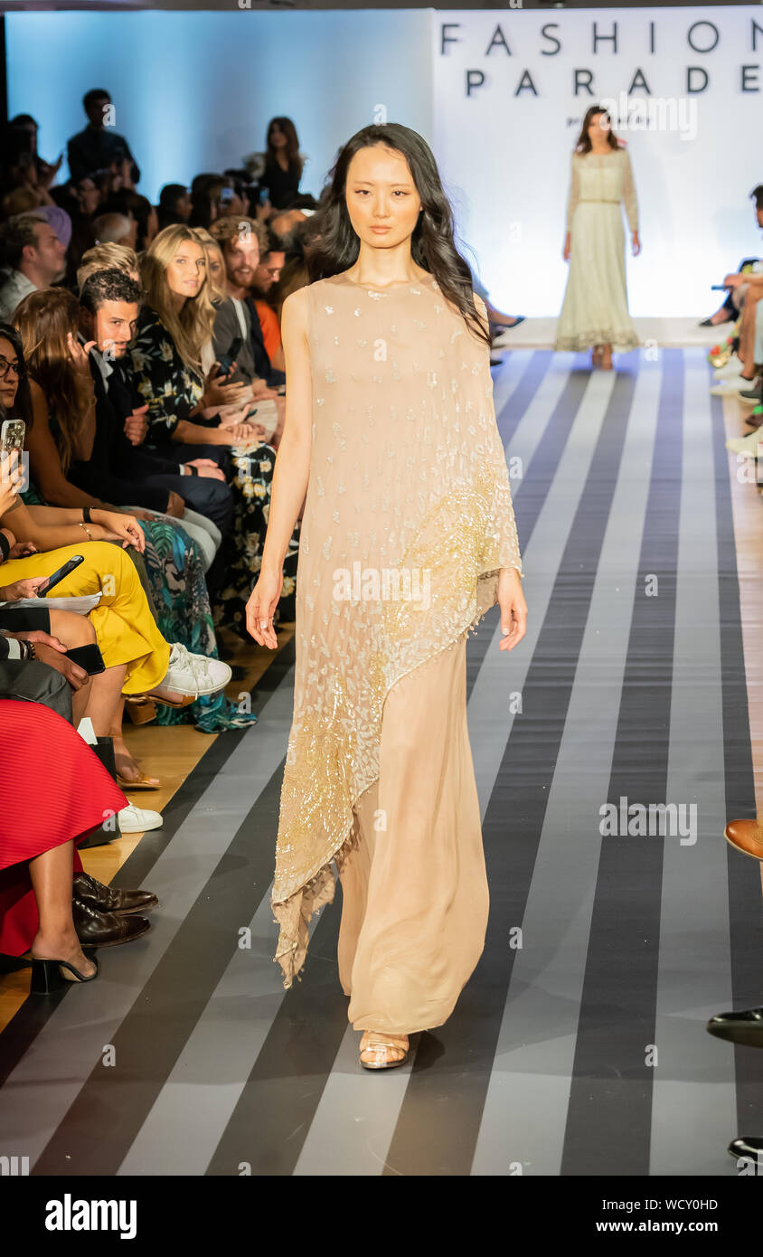 Manhattan, New York, USA - August 27, 2019: Fashion Parade at Christie ...