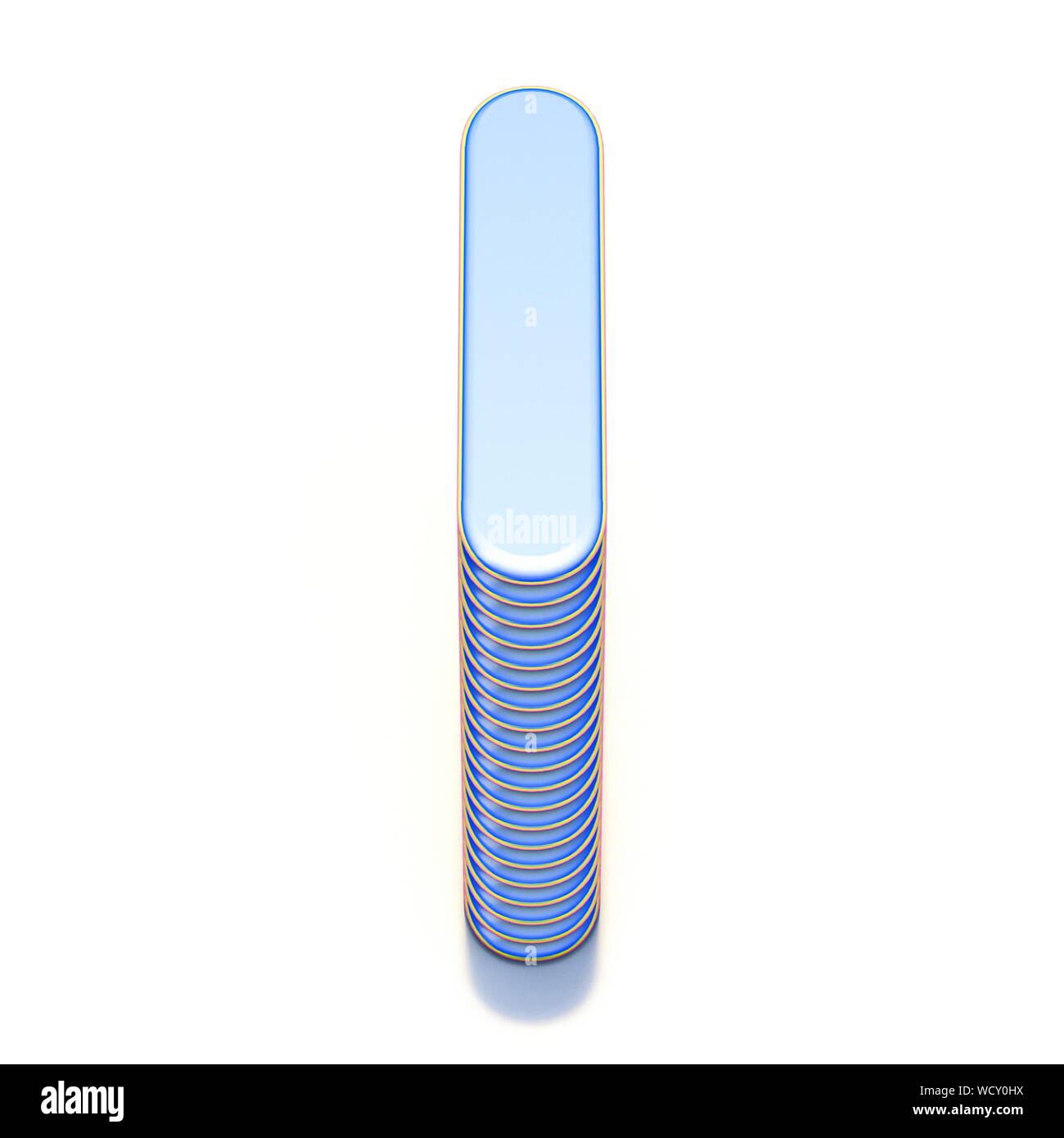Blue extruded font Letter I 3D render illustration isolated on white ...