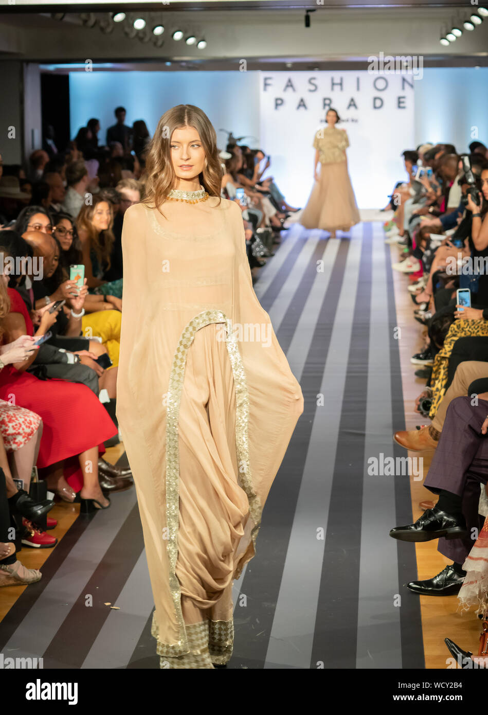 Manhattan, New York, USA - August 27, 2019: Fashion Parade at Christie ...
