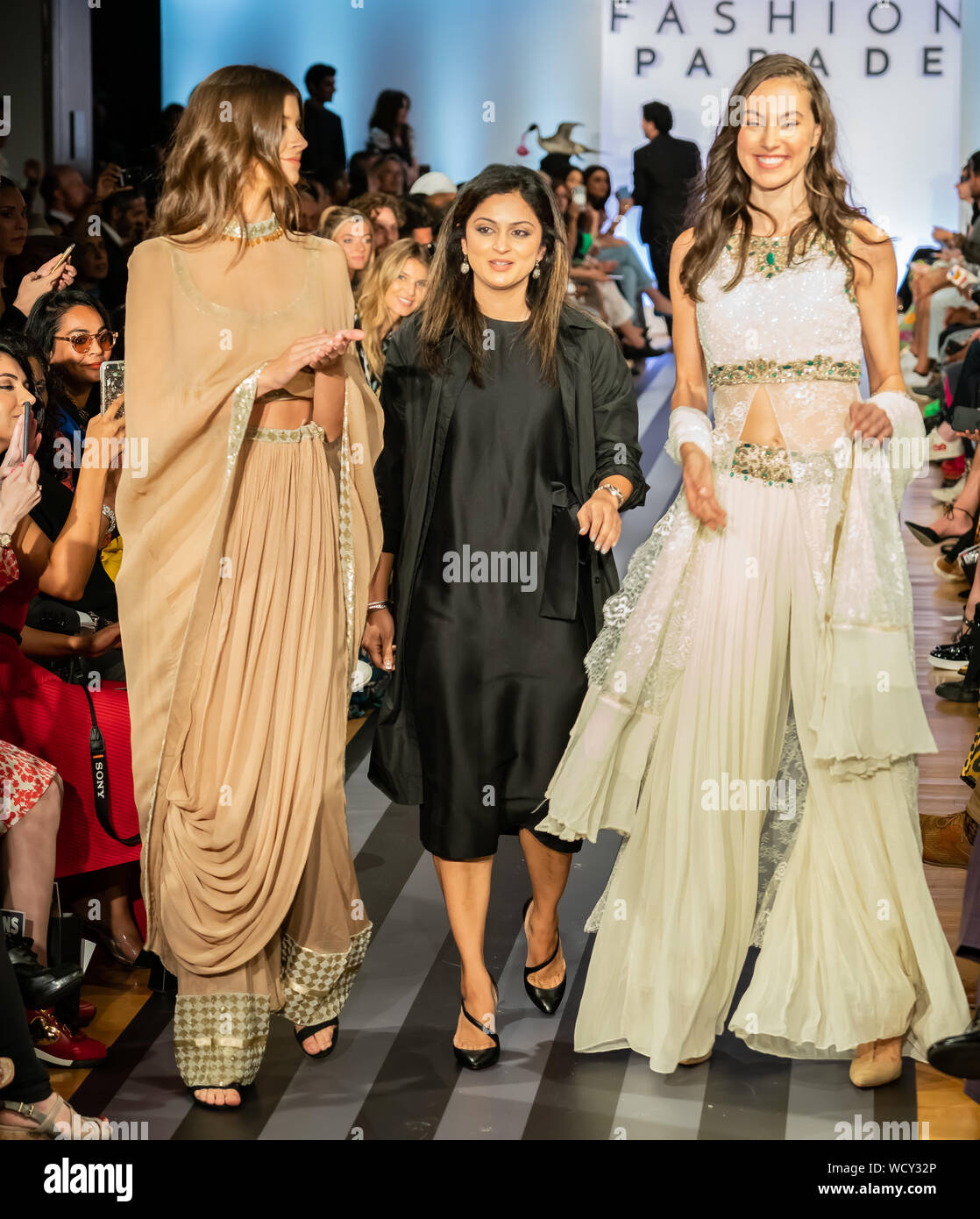 Manhattan, New York, USA - August 27, 2019: Fashion Parade at Christie ...