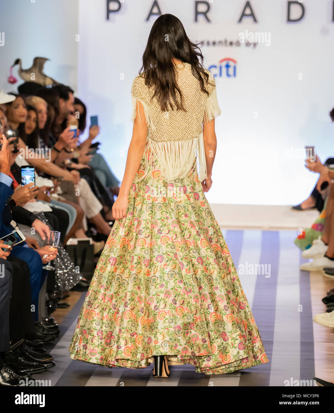 Manhattan, New York, USA - August 27, 2019: Fashion Parade at Christie ...