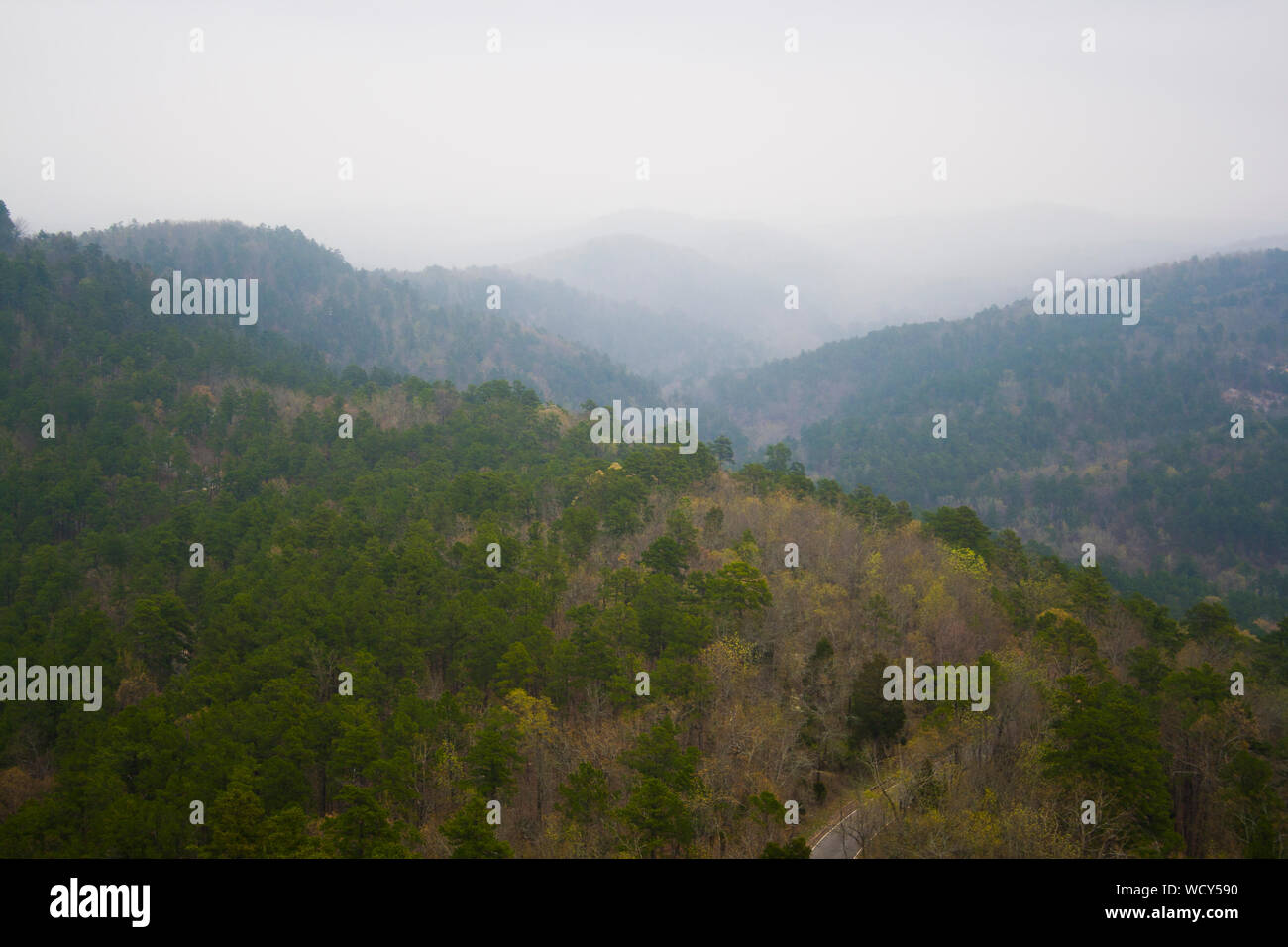 Foggy Zig Zag Mountains, Hot Springs National Park, Arkansas Stock ...