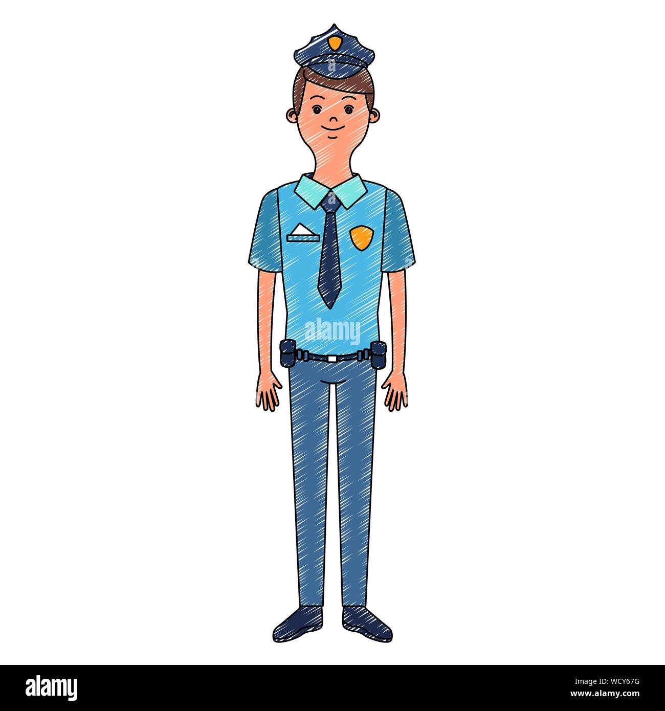 Police officer cartoon scribble Stock Vector Image & Art - Alamy