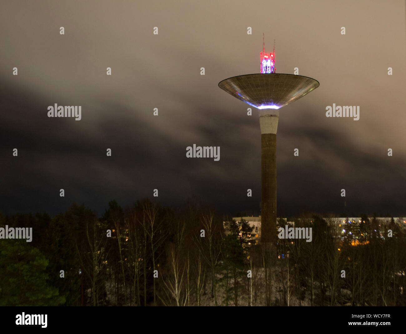 Water Tower by night Stock Photo - Alamy
