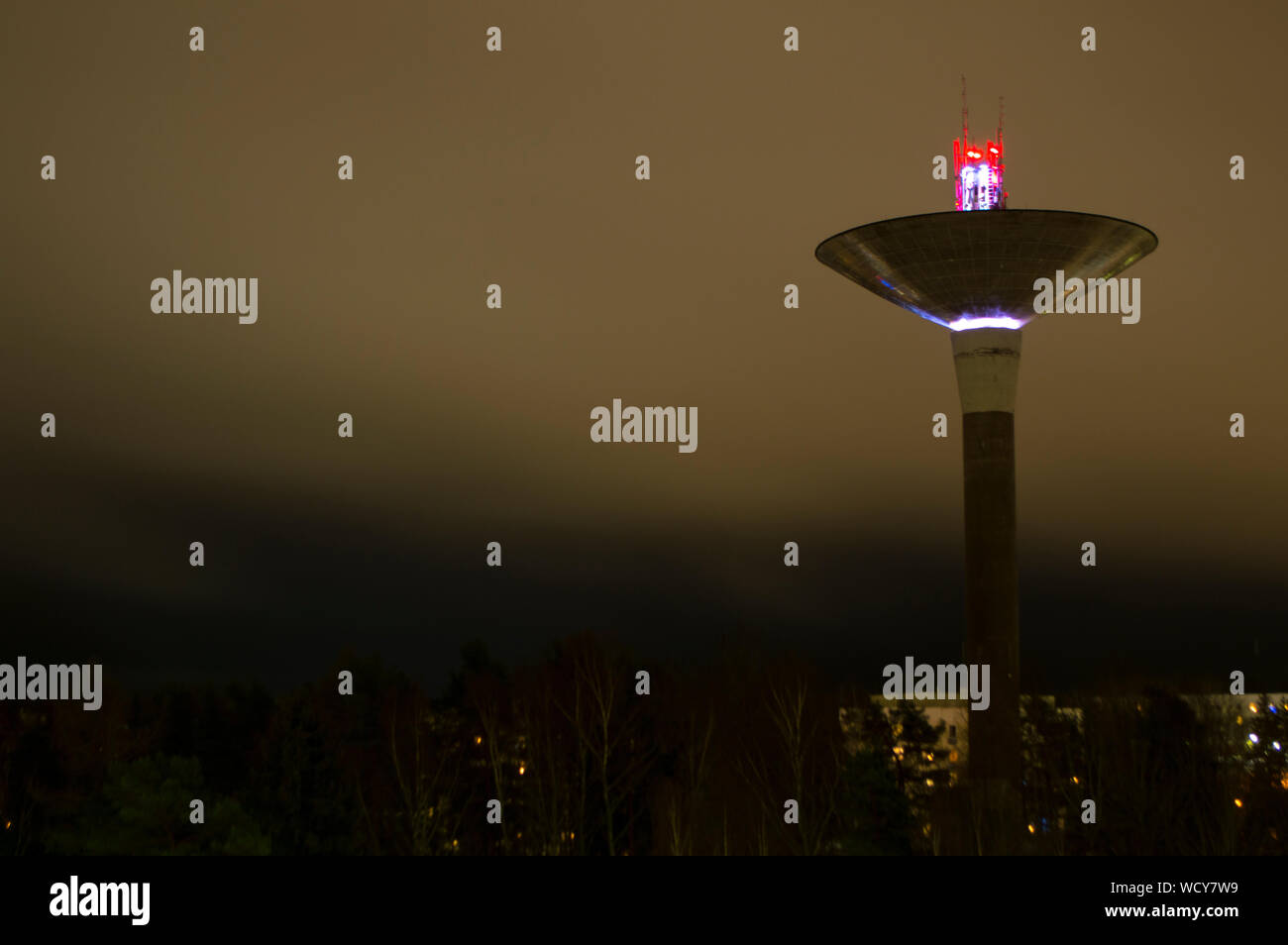 Water Tower by night Stock Photo - Alamy