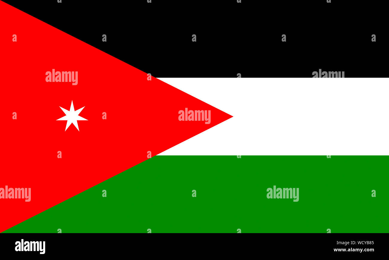 flat jordanian flag in wind Stock Photo - Alamy